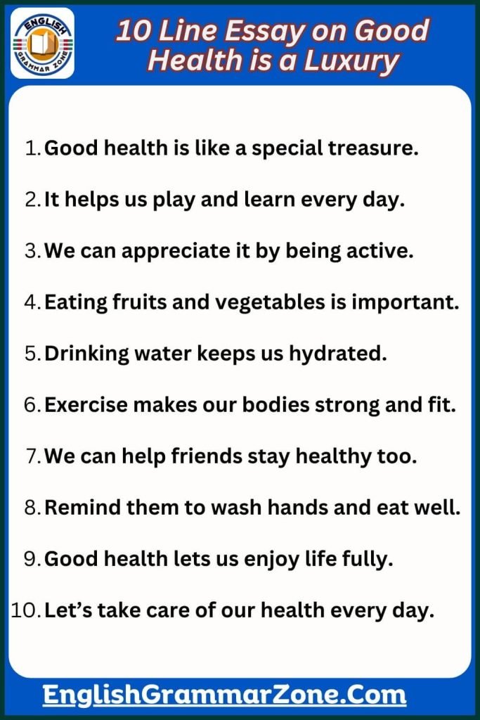 Essay On Good Health Is A Luxury For Kids