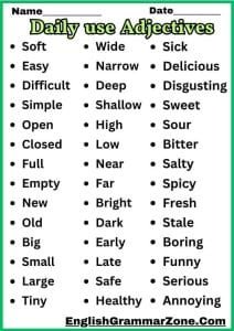 200 Most Common Adjective List For Daily Use