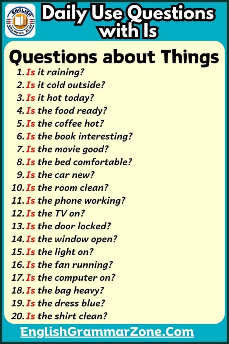 Question With Is In English