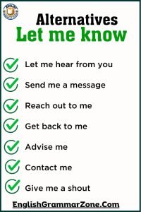 100 Alternatives Way To Say, Let Me Know