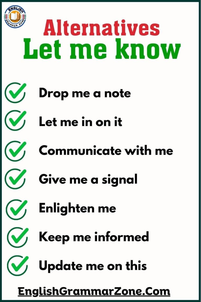 100 Alternatives Way To Say, Let Me Know