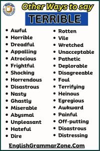 Learn 120 Different Ways To Say Terrible In English