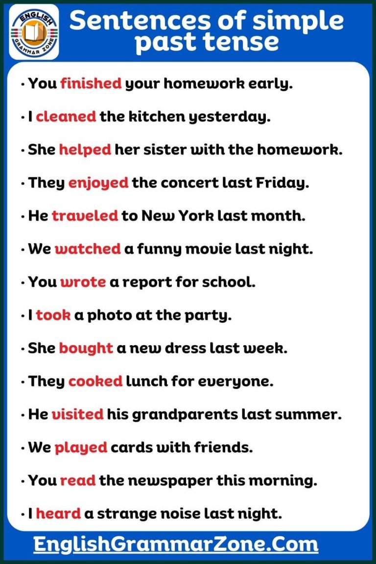 200 Examples Of Simple Present Tense