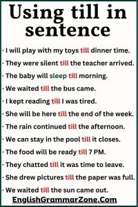 150+ Sentence Using Till In English