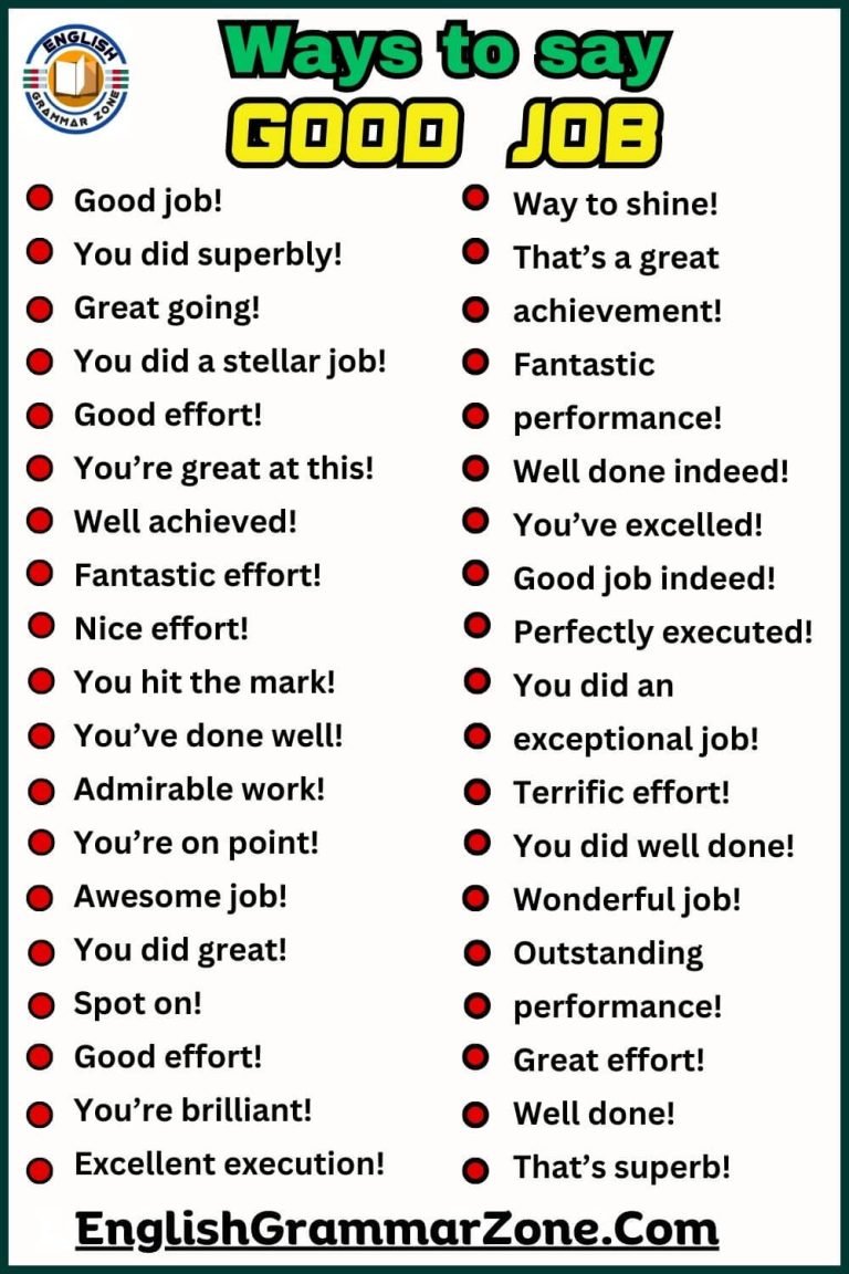 Master 120 Powerful Ways To Say Good Job In English
