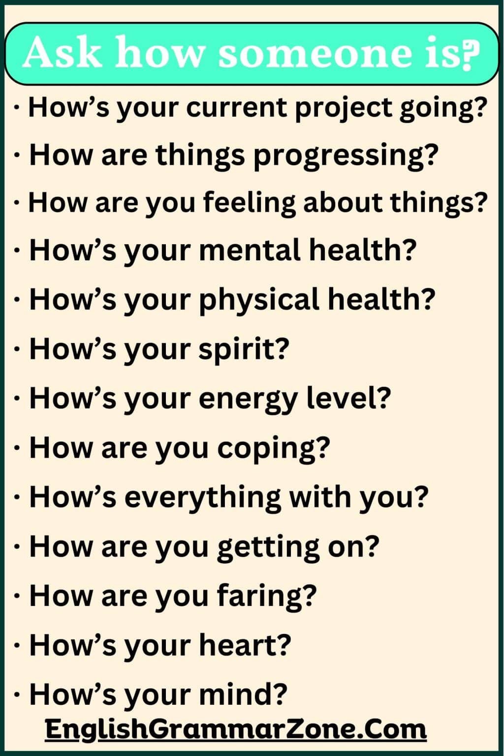 Alternative Ways To Ask How Someone Is