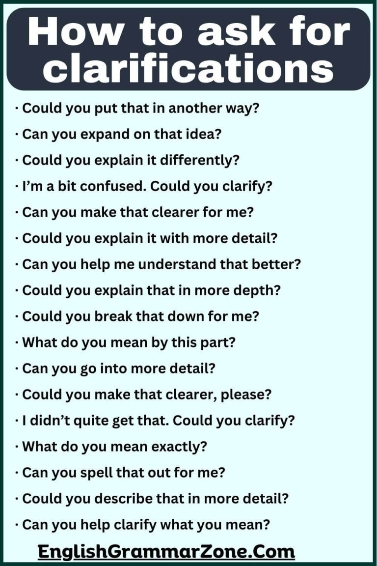 Alternative Ways To Say How To Ask For Clarifications