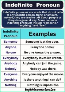 Popular Indefinite Pronoun Definition With Examples