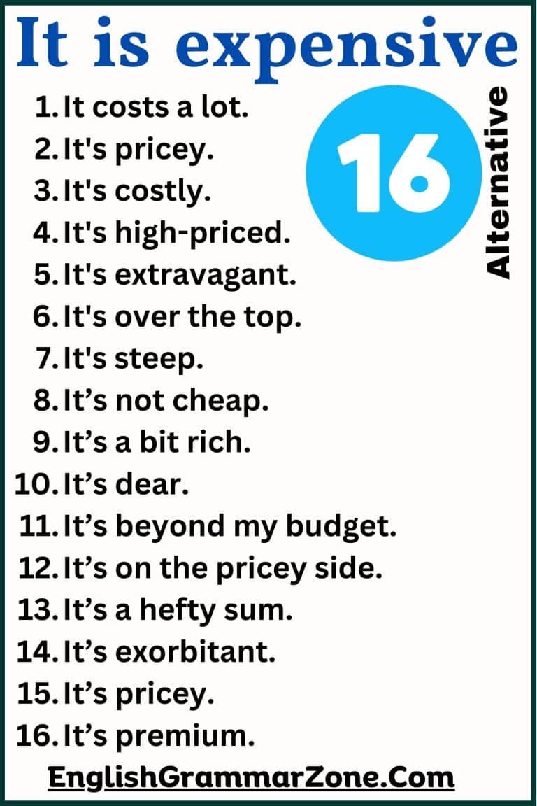 150 Alternative Ways To Say It Is Expensive