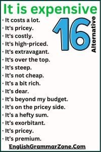 150 Alternative Ways To Say It Is Expensive