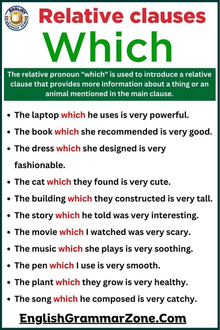Relative Clause Who And Which Exercise