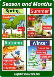4 Season And Months Of The Year Worksheet