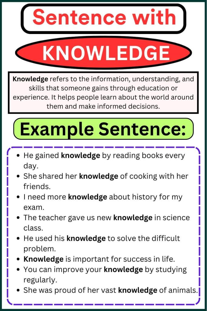 Sentences With Knowledge Definition And Examples