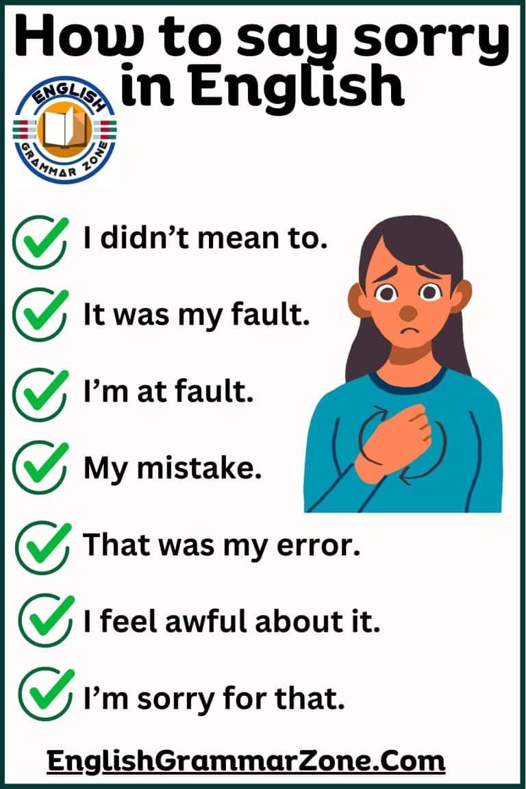 150 Alternative Way To Say Sorry In English