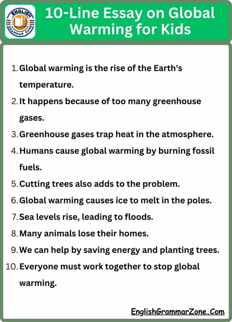 Essay On Global Warming For Children