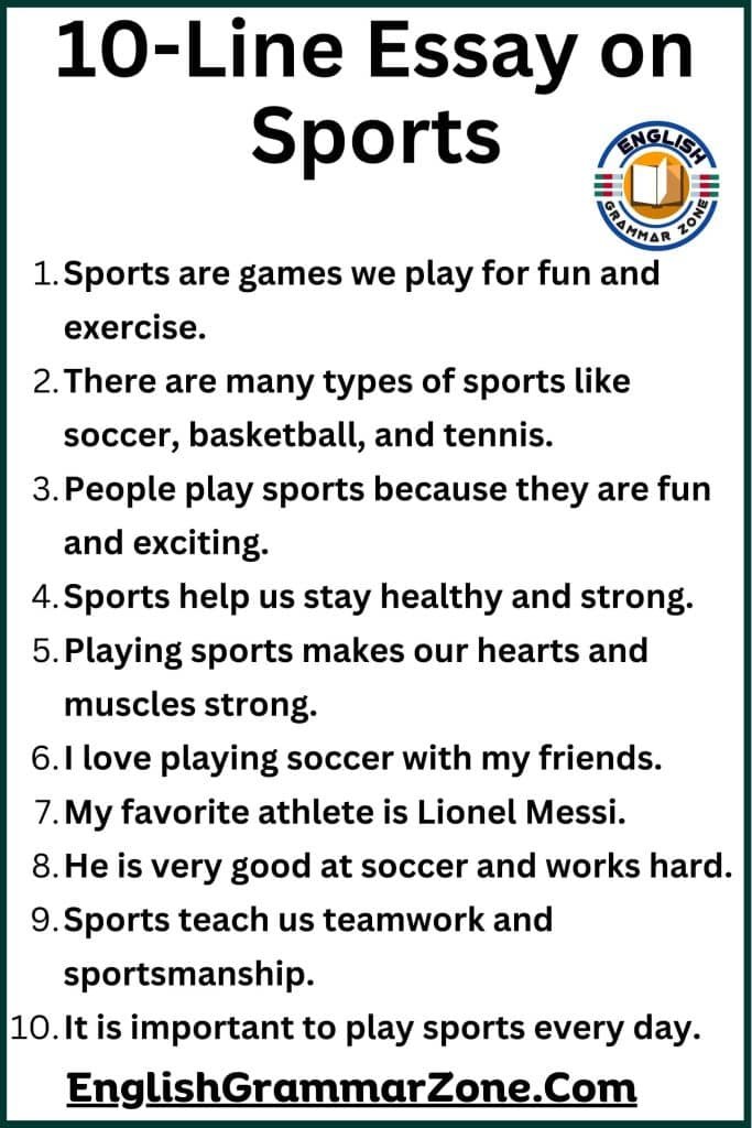 10 Line Essay On Sports For Children