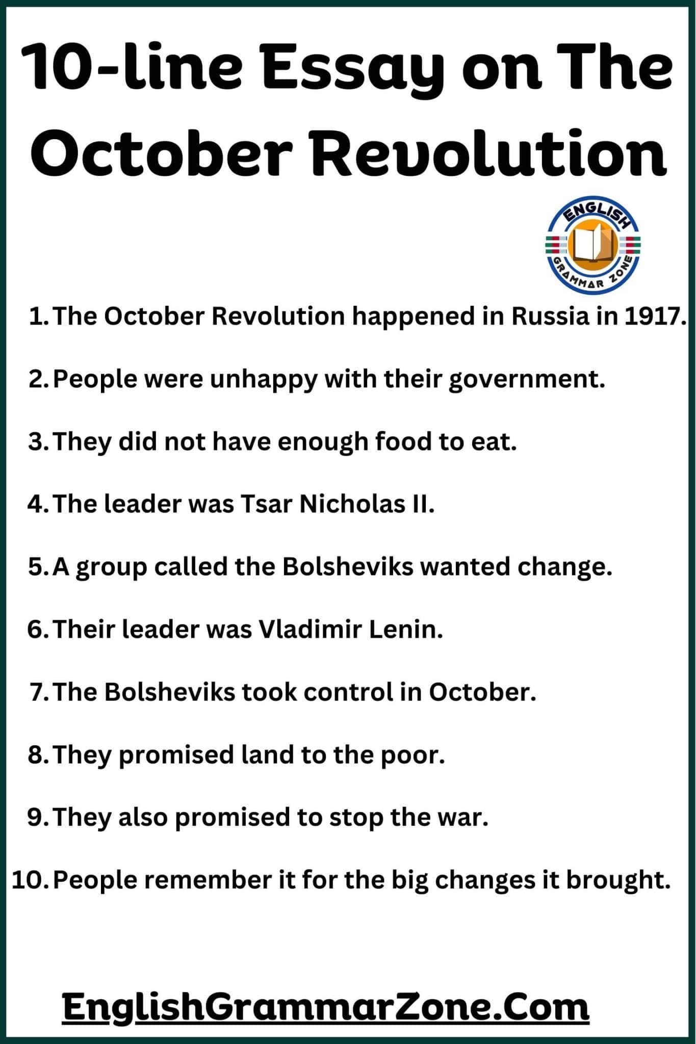 Essay On The October Revolution For Children