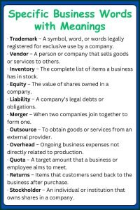 Business Words In English