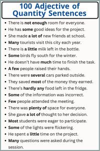 100 Adjective Of Quantity Examples In Sentences