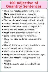100 Adjective Of Quantity Examples In Sentences