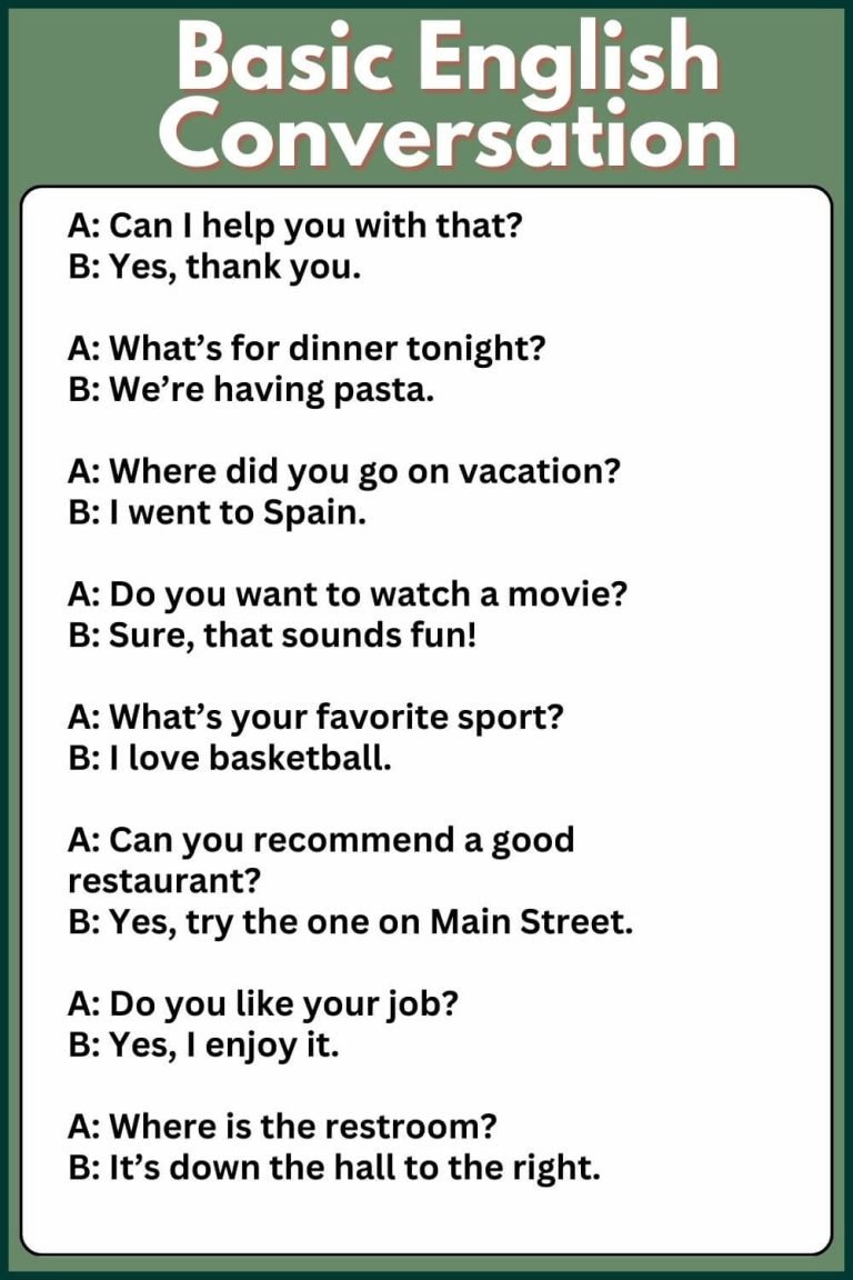 Beginner Basic English Conversation Questions