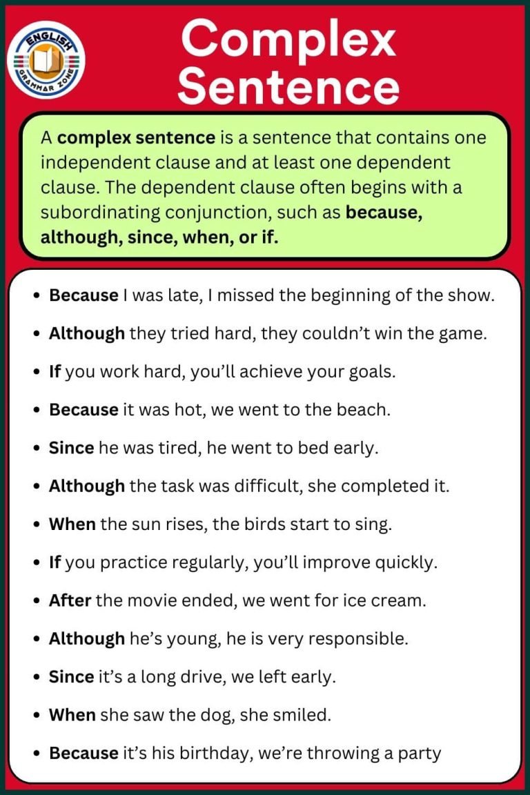 Complex Sentences Definition And Examples