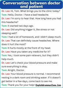 Write A Dialogue Between Doctor And Patient