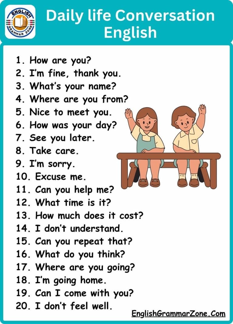 Common English Sentence Used In Daily Life