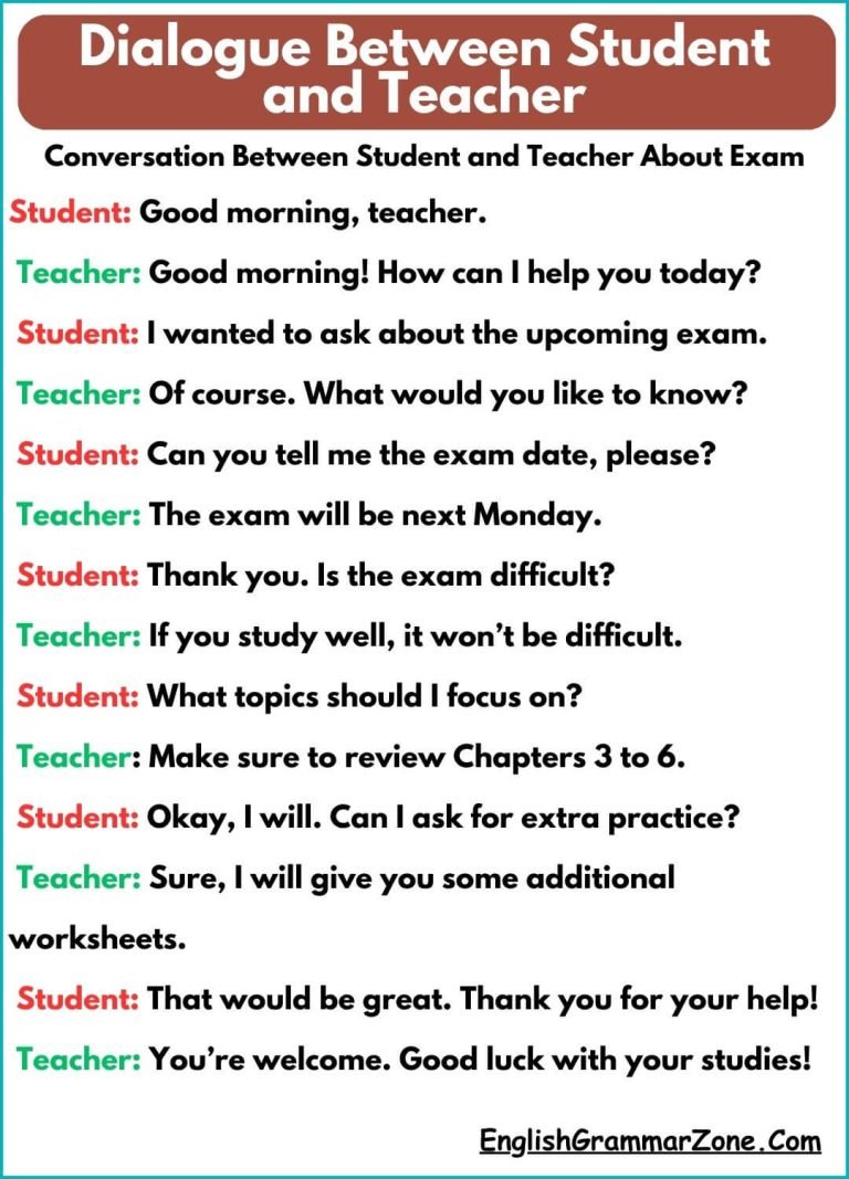 5 Dialogue Between Student And Teacher