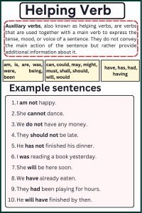 Helping Verbs Definition And Example Sentence