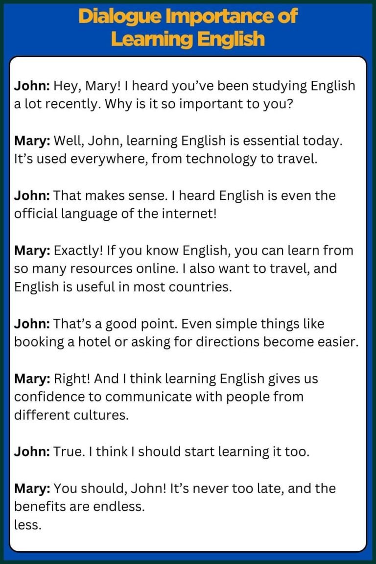 Dialogue Importance Of Learning English