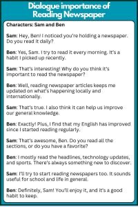 5 Dialogues Importance Of Reading Newspaper