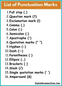 Punctuation Rules And Examples