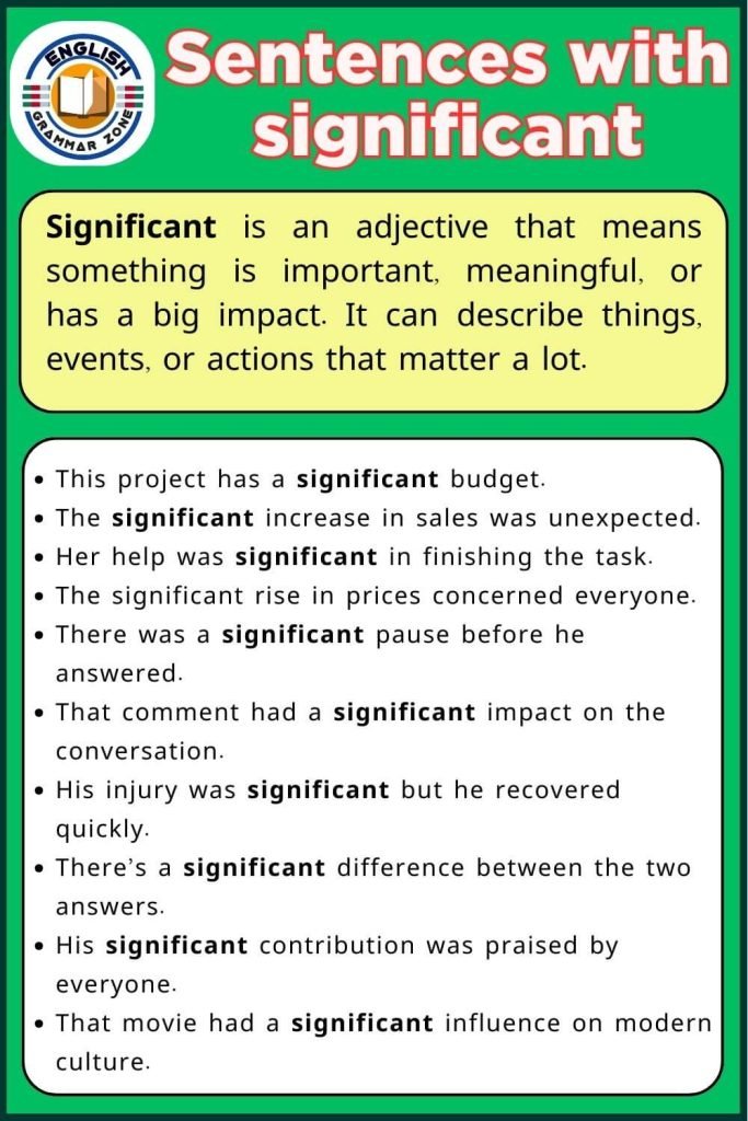 Sentence With Significant In English