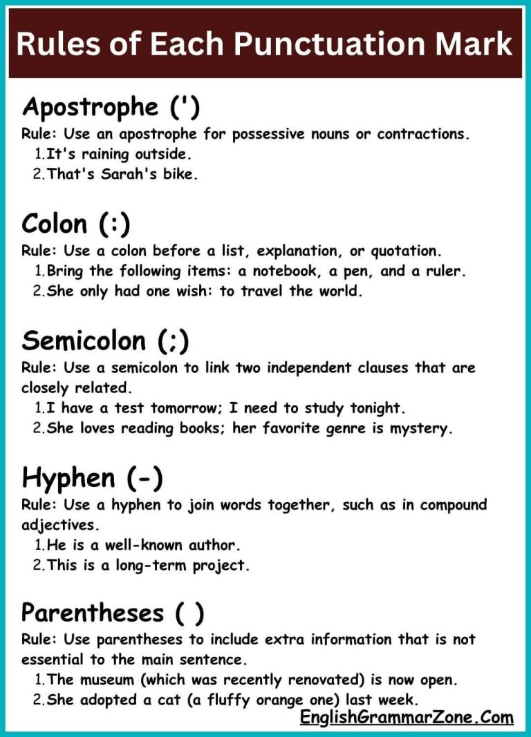 Punctuation Worksheet For Class 5
