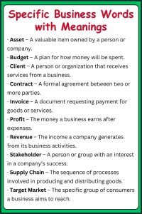 Business Words In English