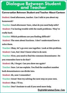 5 Dialogue Between Student And Teacher
