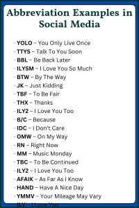 Abbreviation Examples In English