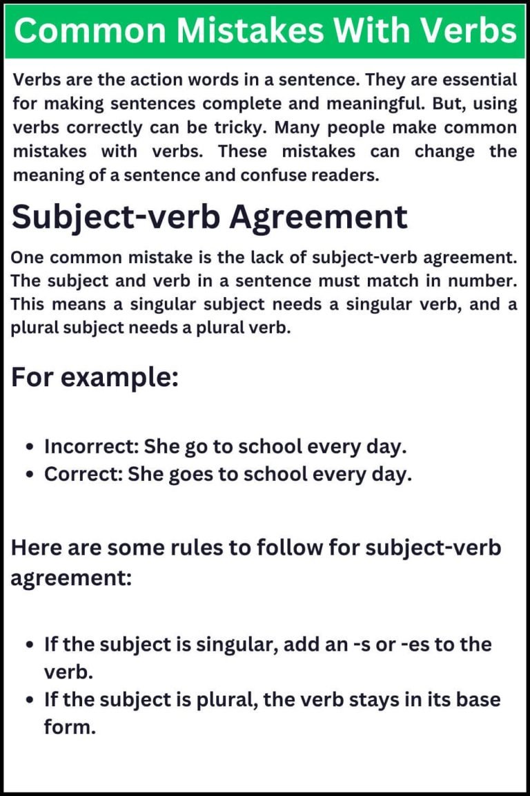 Verb Definition Types & Examples