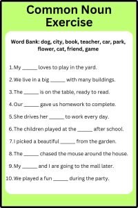 Common Noun Definition And Examples