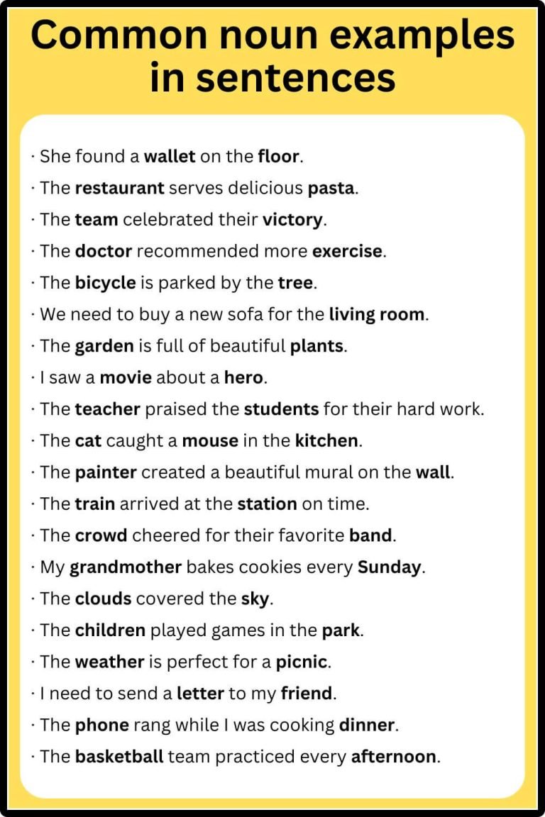 Common Noun Definition And Examples