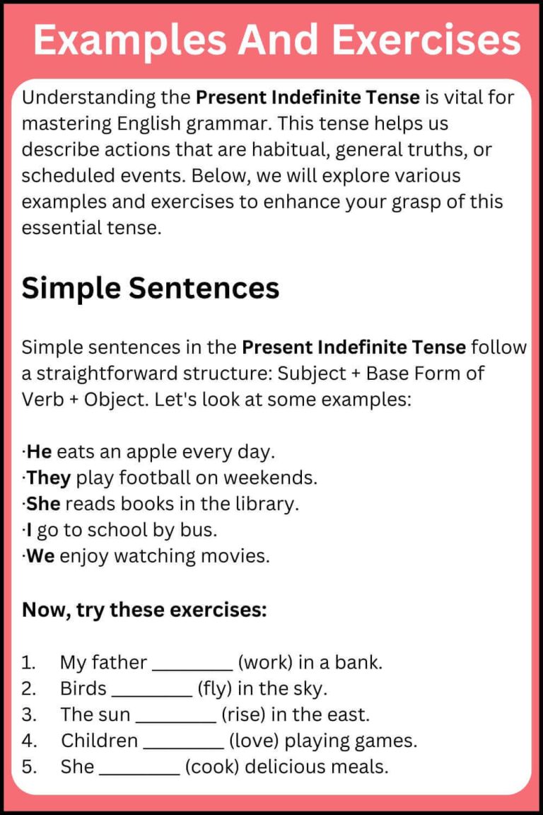 Present Indefinite Tense Definition, Types & Structure.