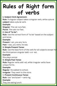 Right Form Of Verbs Exercise