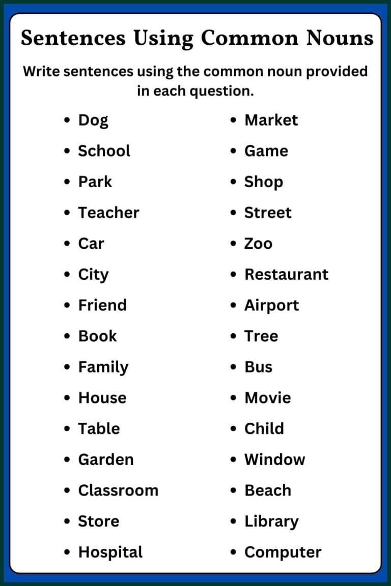 Common Noun Exercise