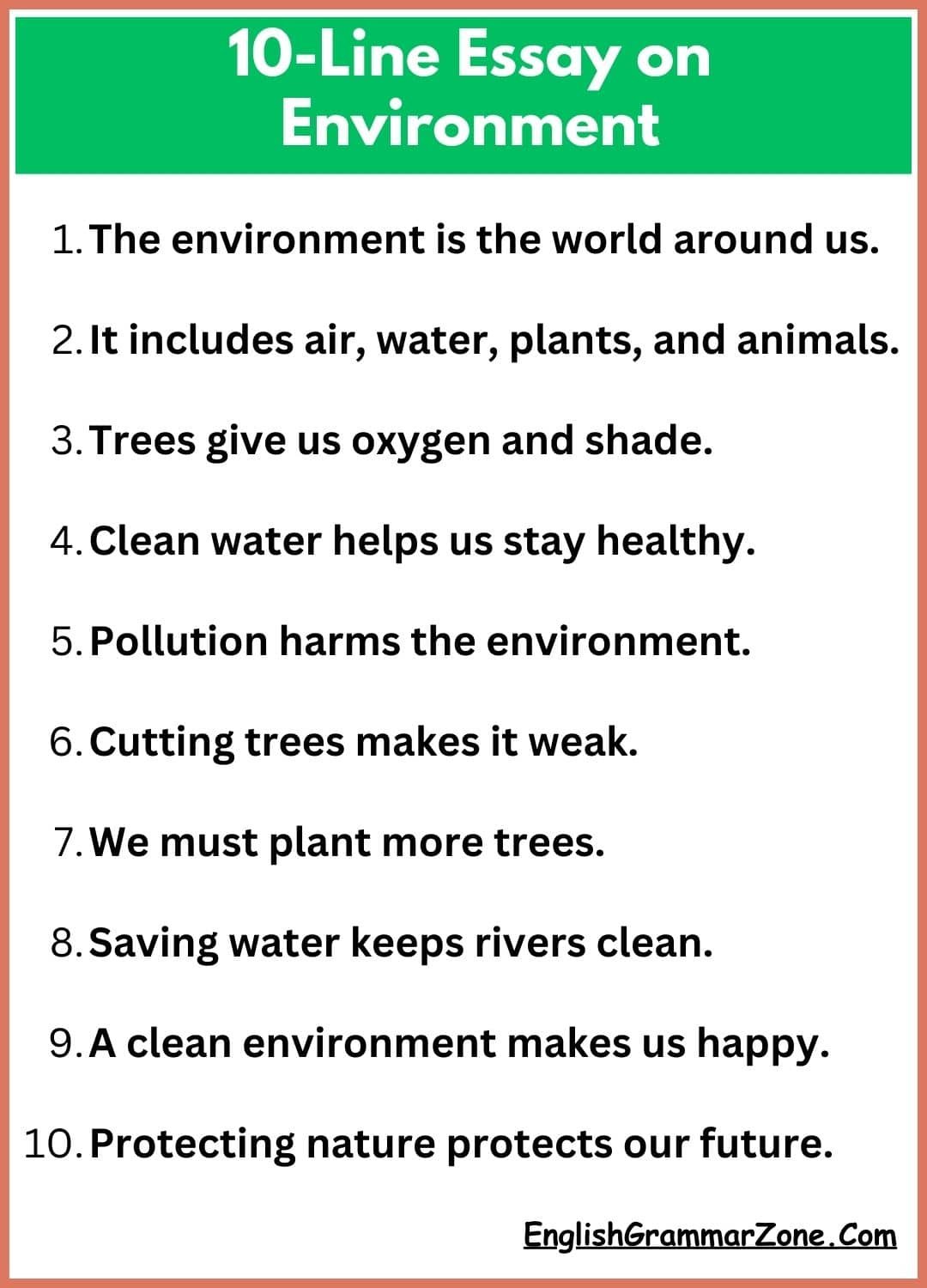 Write An Essay On Environment For Kids