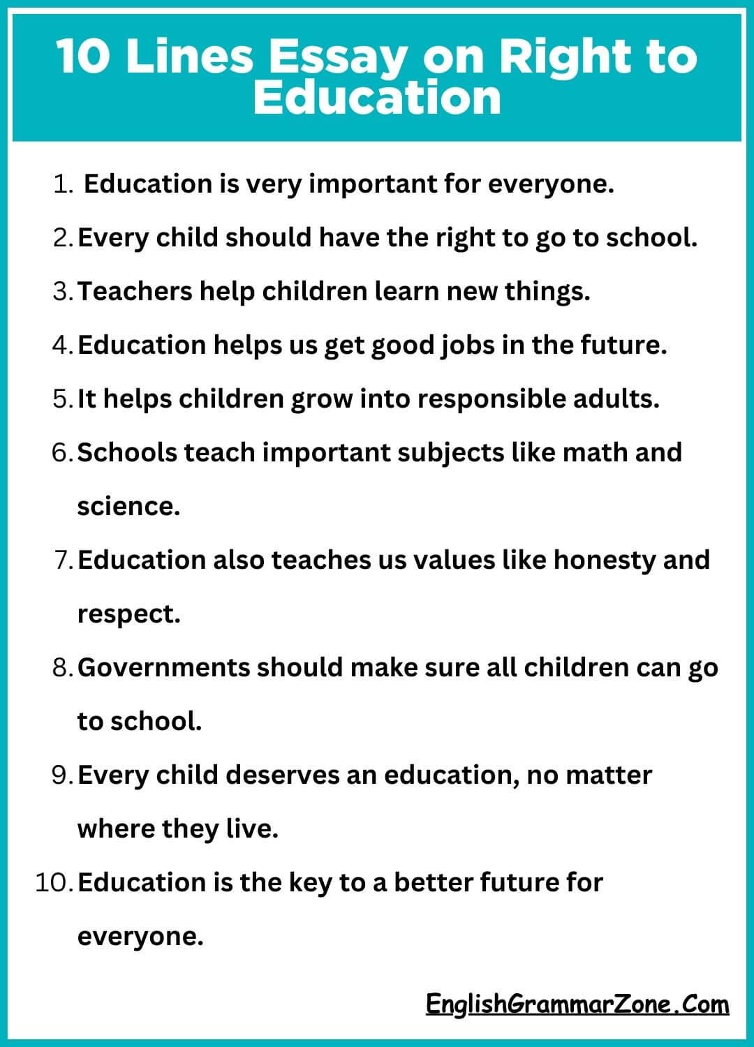 Write An Essay On Right To Education