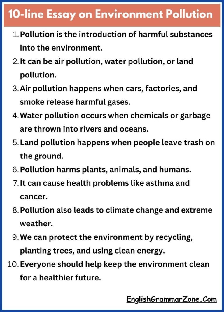 Write An Essay On Environment Pollution
