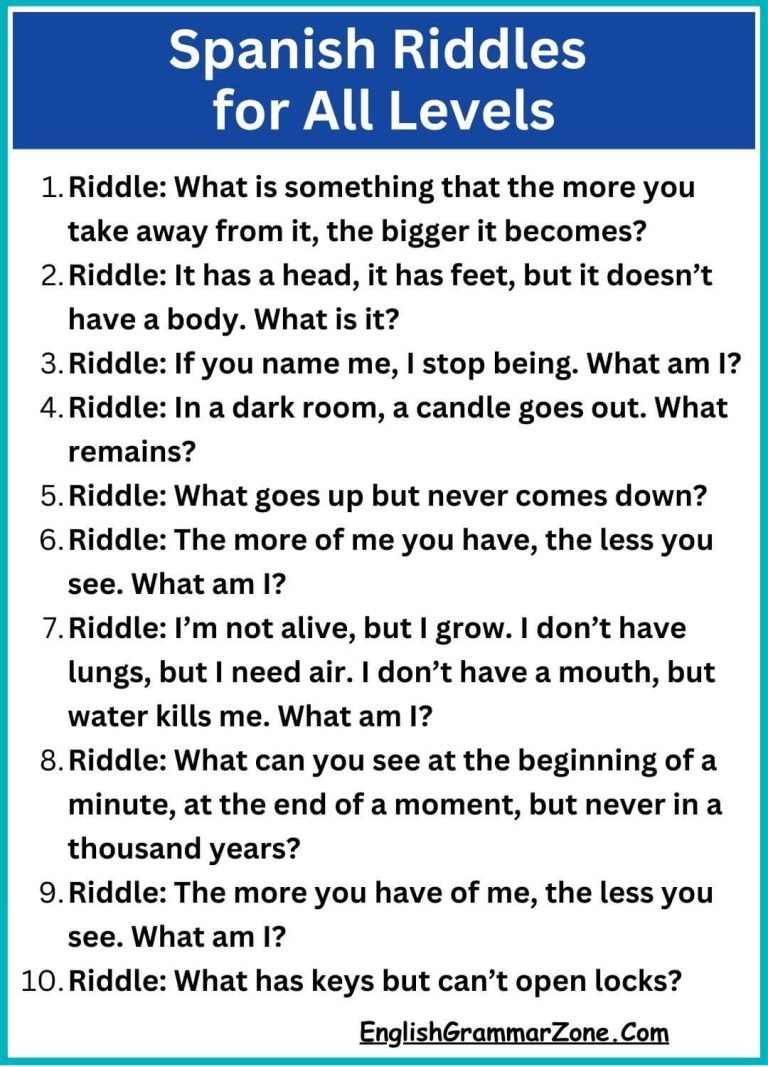 23 Riddles In Spanish With Answers For Learners Of Every Level