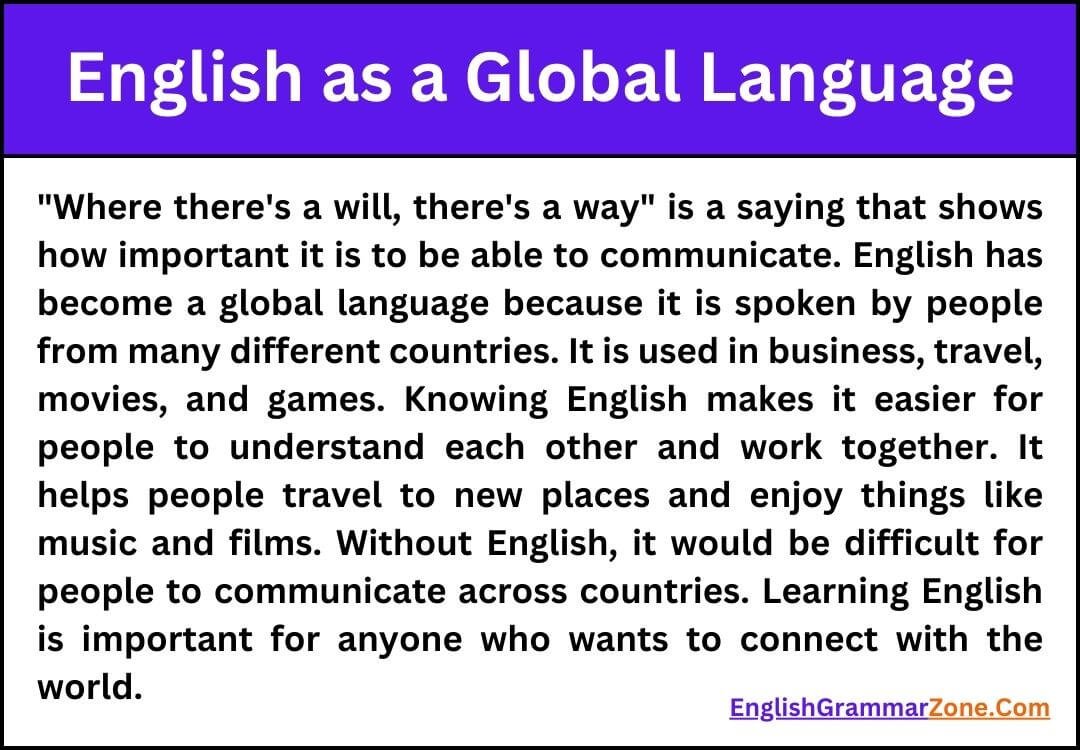 Write An Essay On English As A Global Language
