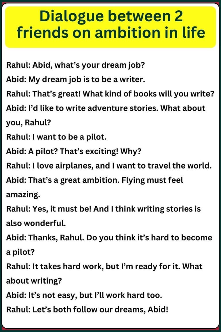 Dialogue Between 2 Friends On Ambition In Life